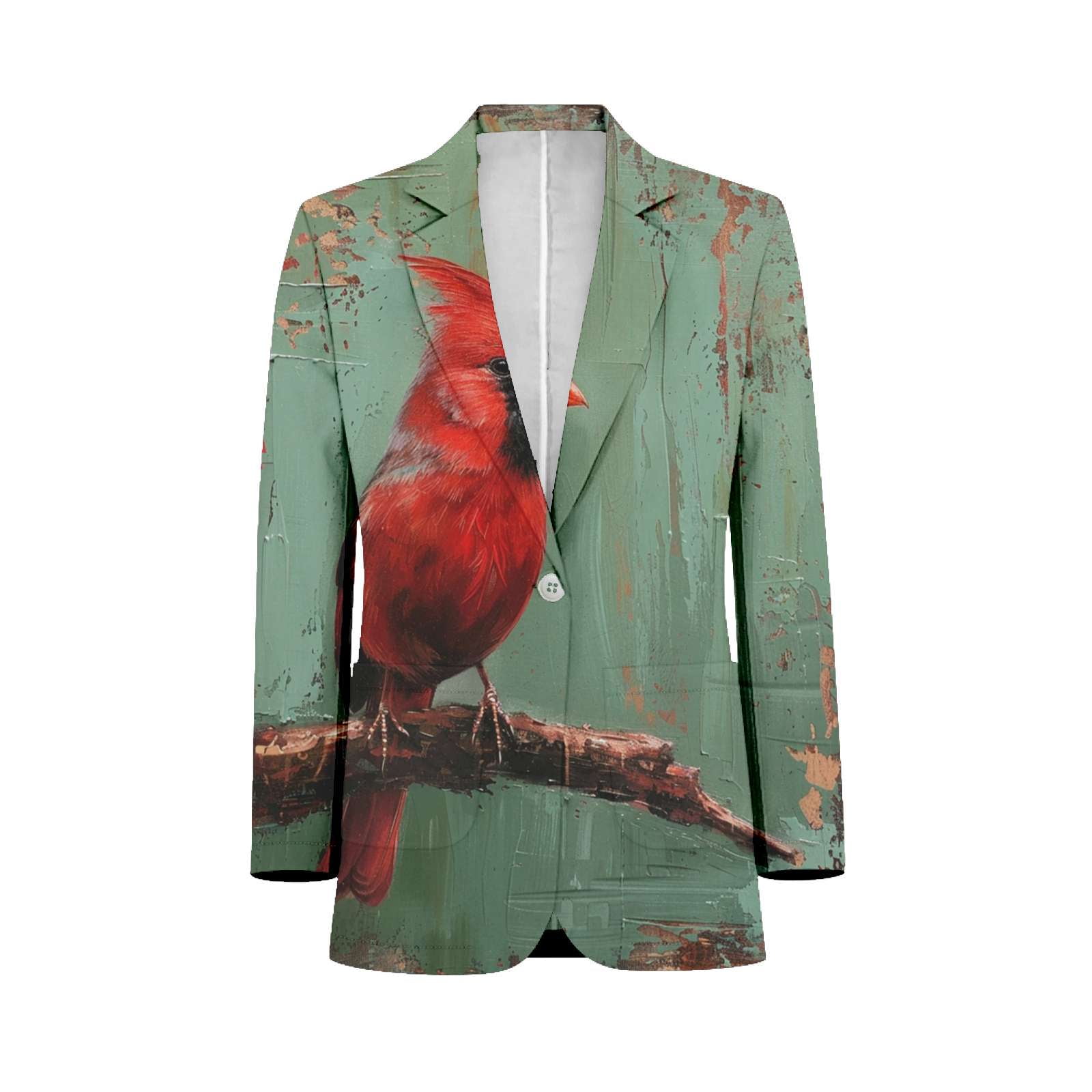 Cardinal Bird Winter Greenery Customized Men's Suits full man Shawl ...
