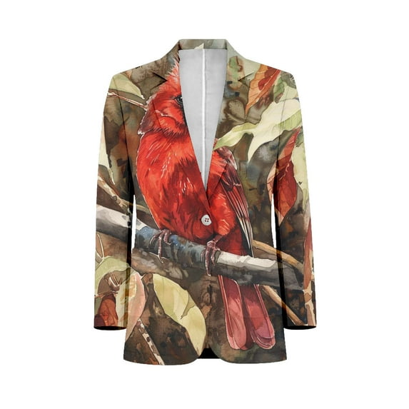 Cardinal Bird Winter Greenery Men Blazers Slim Clothing Summer Jacket ...