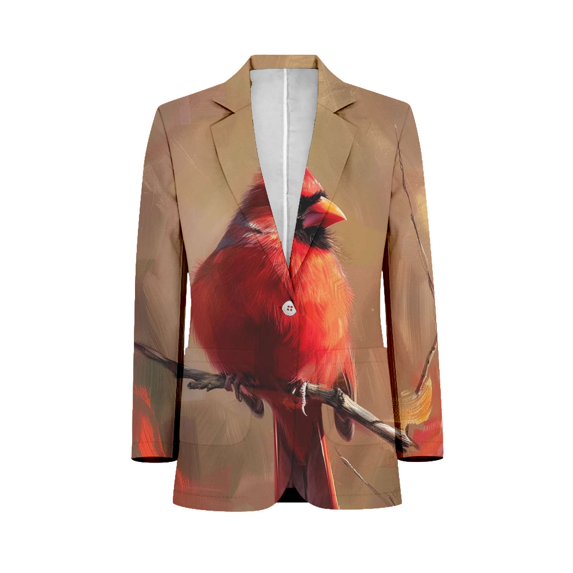 Cardinal Bird Winter Greenery Men Blazers Slim Clothing Summer Jacket ...