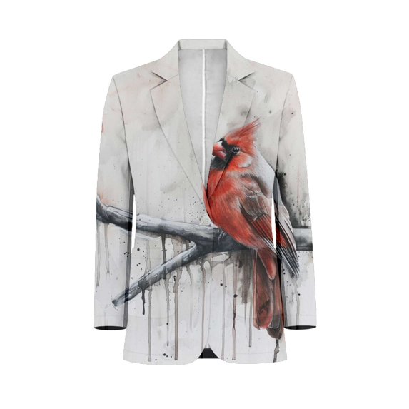 Cardinal Bird Winter Greenery Men Blazers Slim Clothing Summer Jacket ...