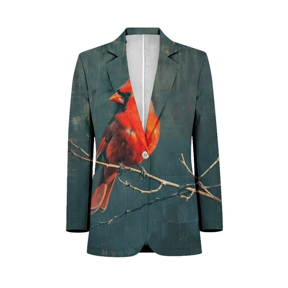 Cardinal Bird Winter Greenery Men's Suit Blazer Casual Party Wear Slim ...