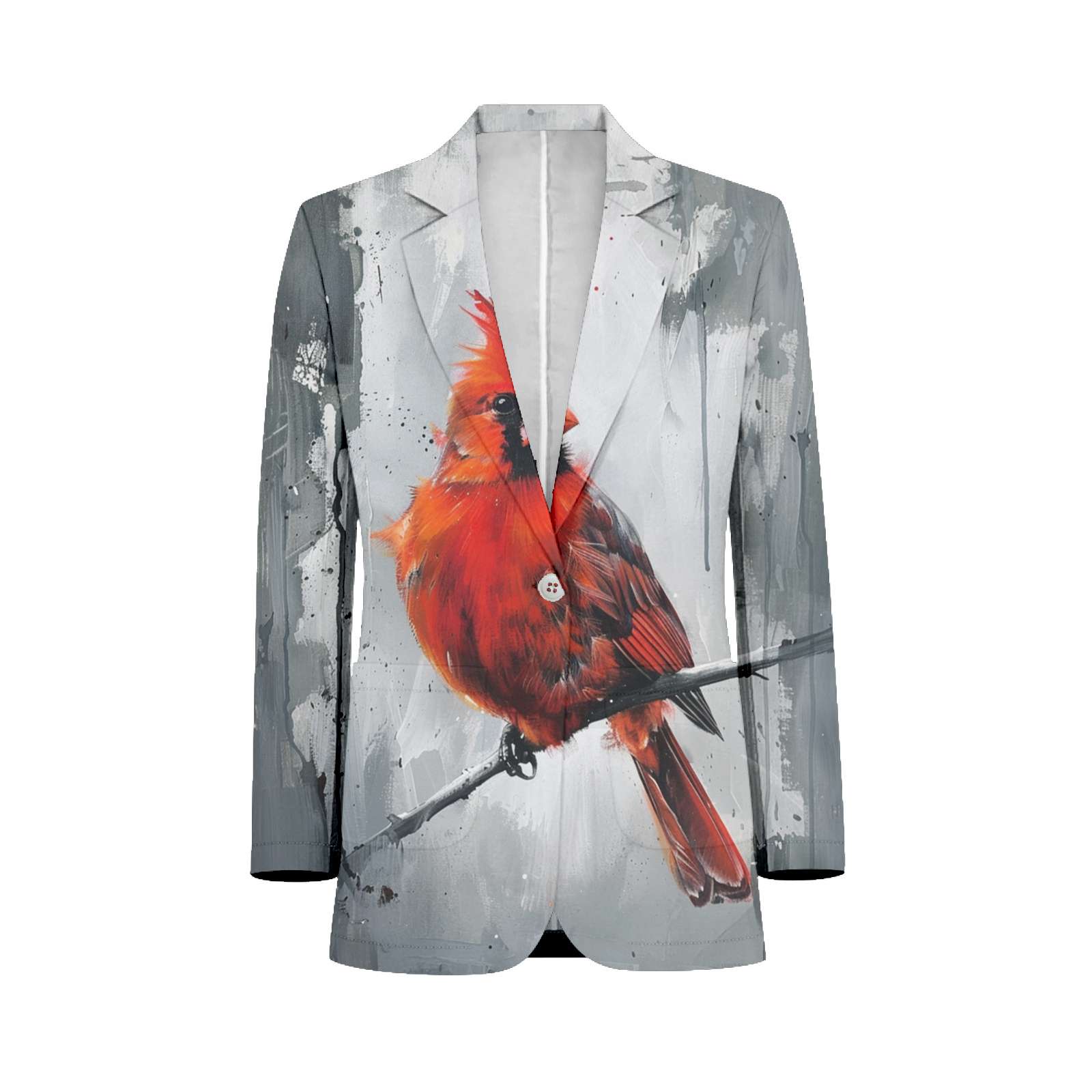 Cardinal Bird Winter Greenery Men's Suit Blazer Casual Party Wear Slim ...