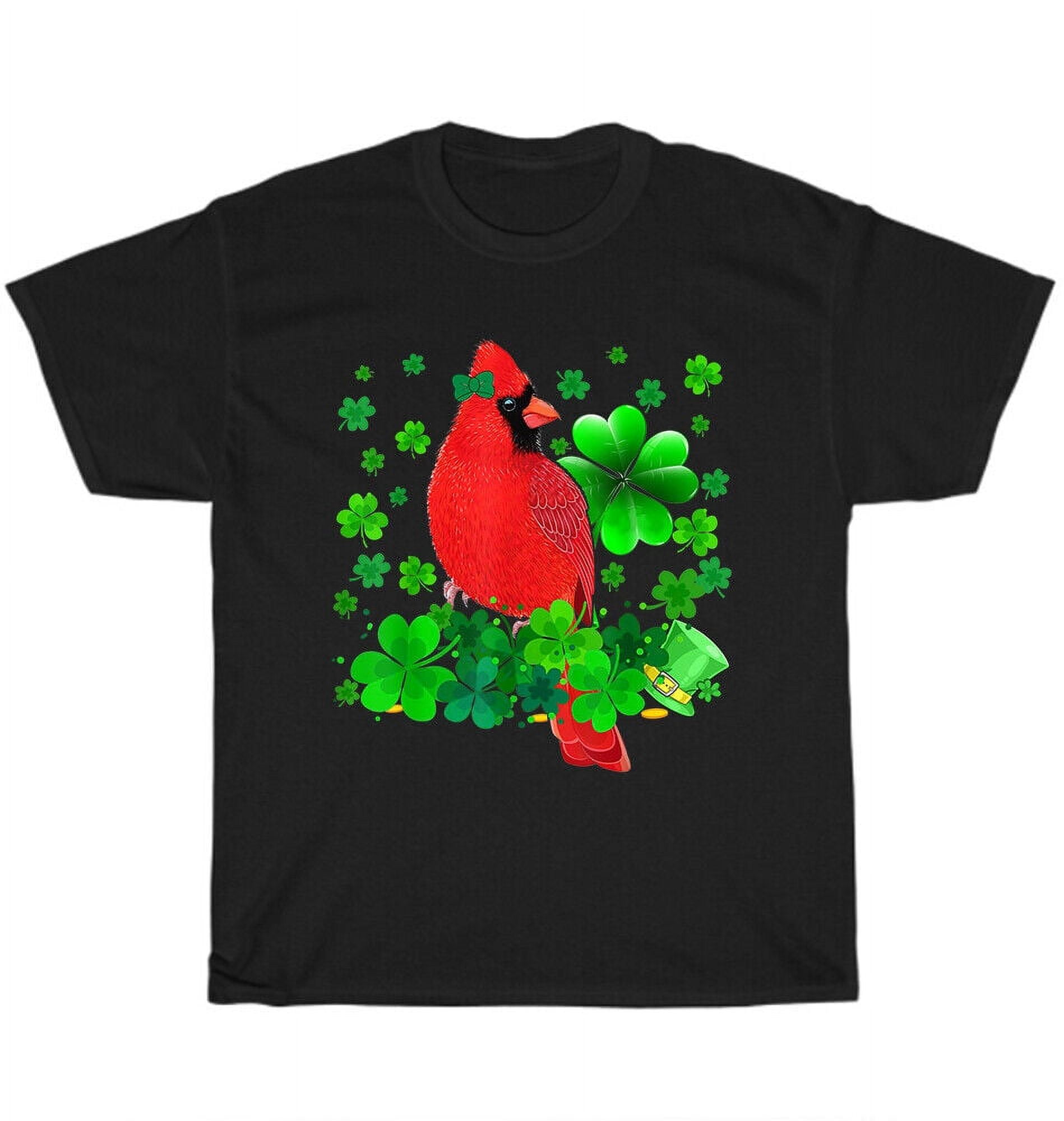 Cardinal Bird With Shamrocks Lover Happy St Patricks Day T-Shirt Unisex ...