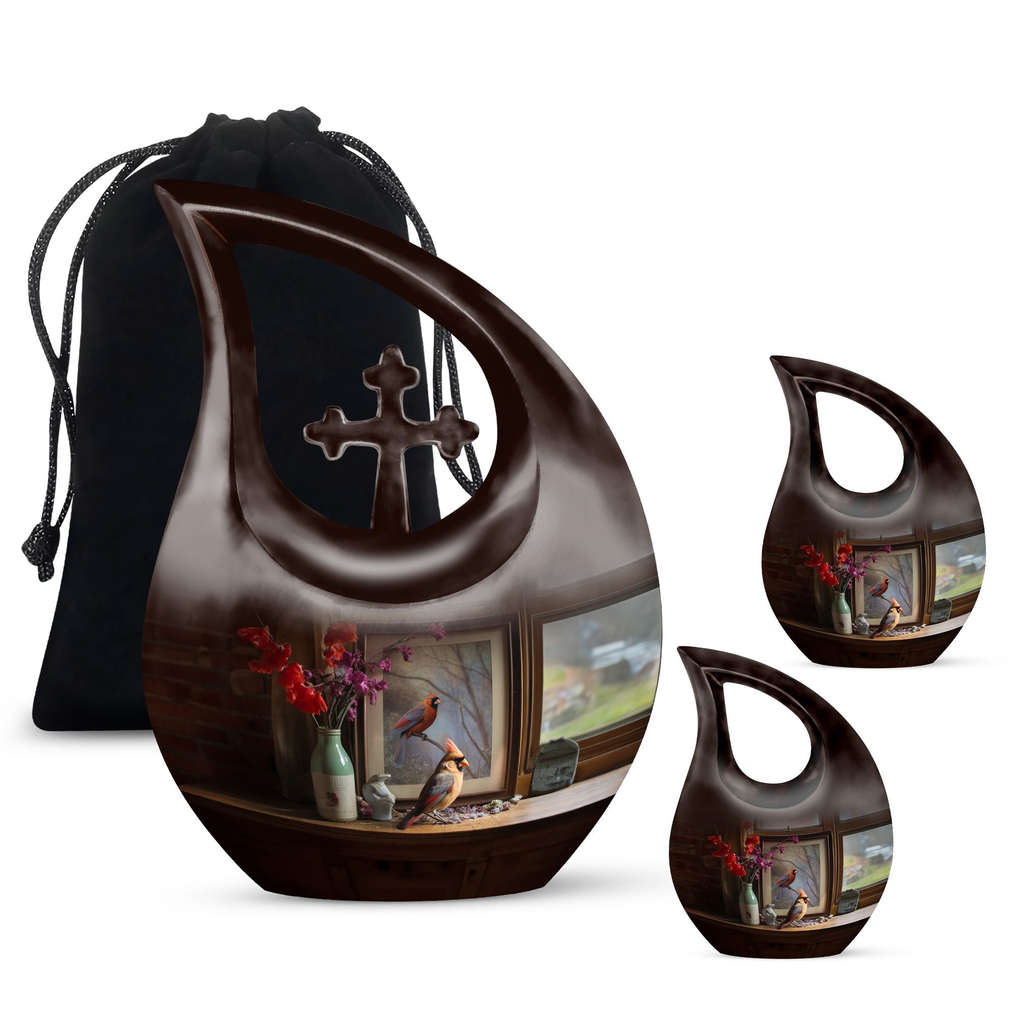 Cardinal Bird urn - cremation urns for ashes for women - ashes holder ...