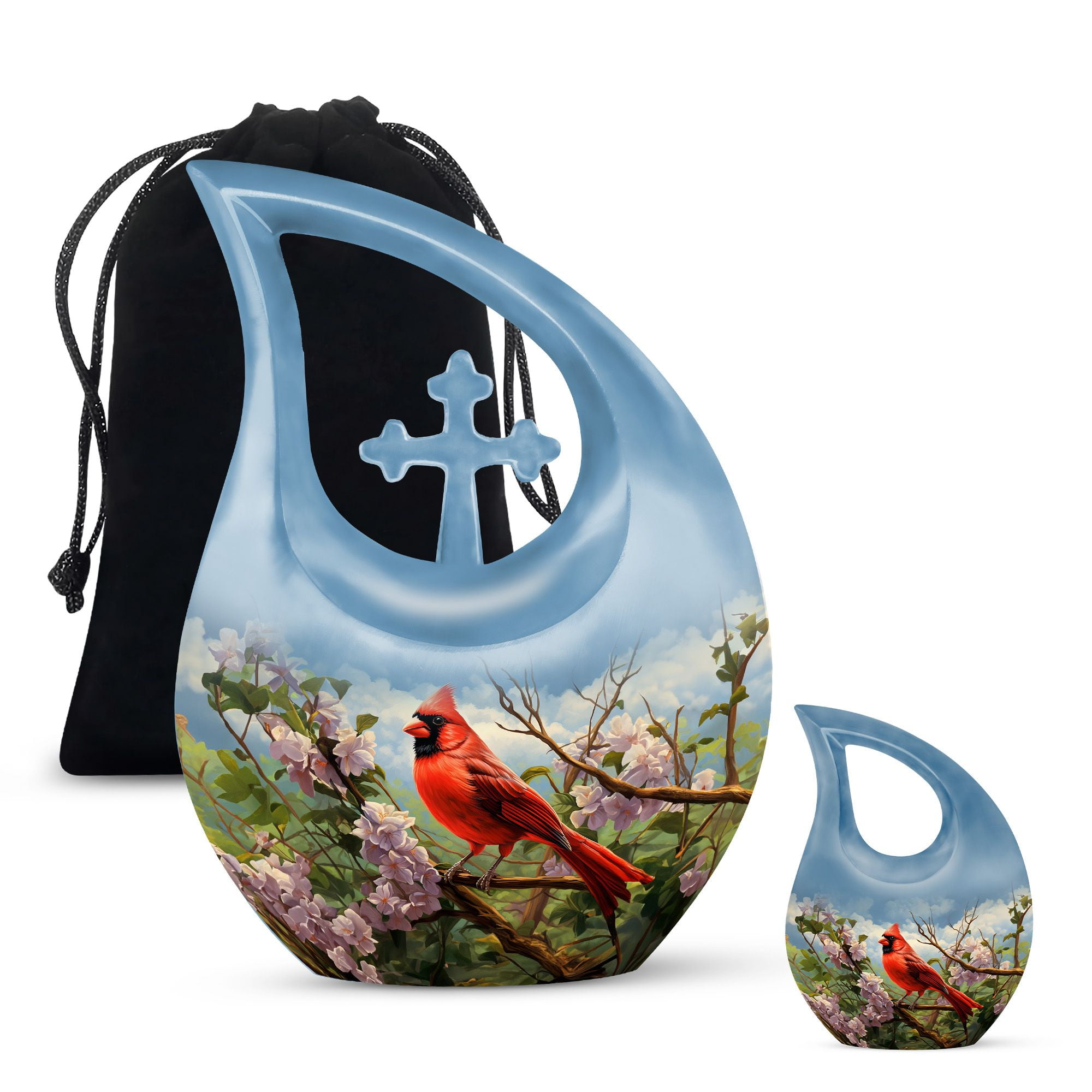 Cardinal Bird urn - urn for ashes for women - burial urns for ashes ...