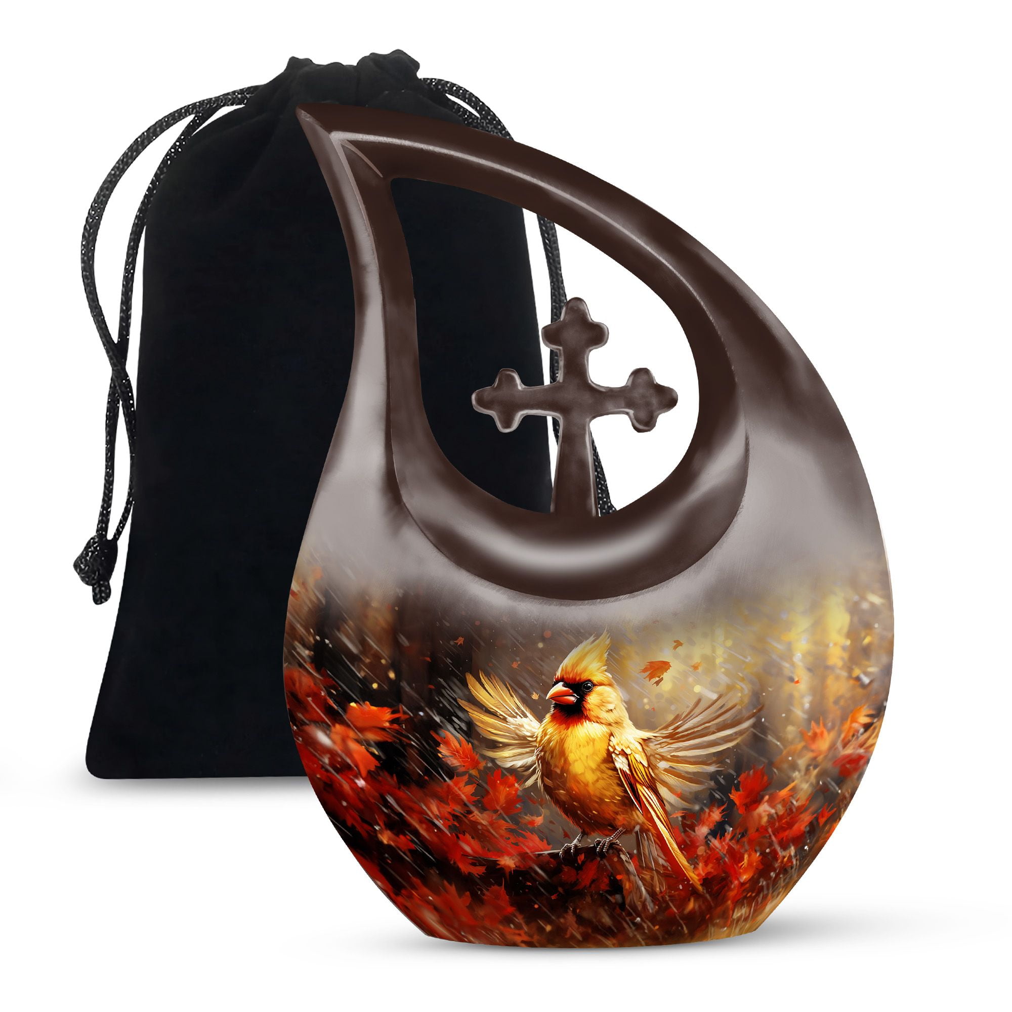 Cardinal Bird urn - urns for human ashes adult female - Cremation urn ...