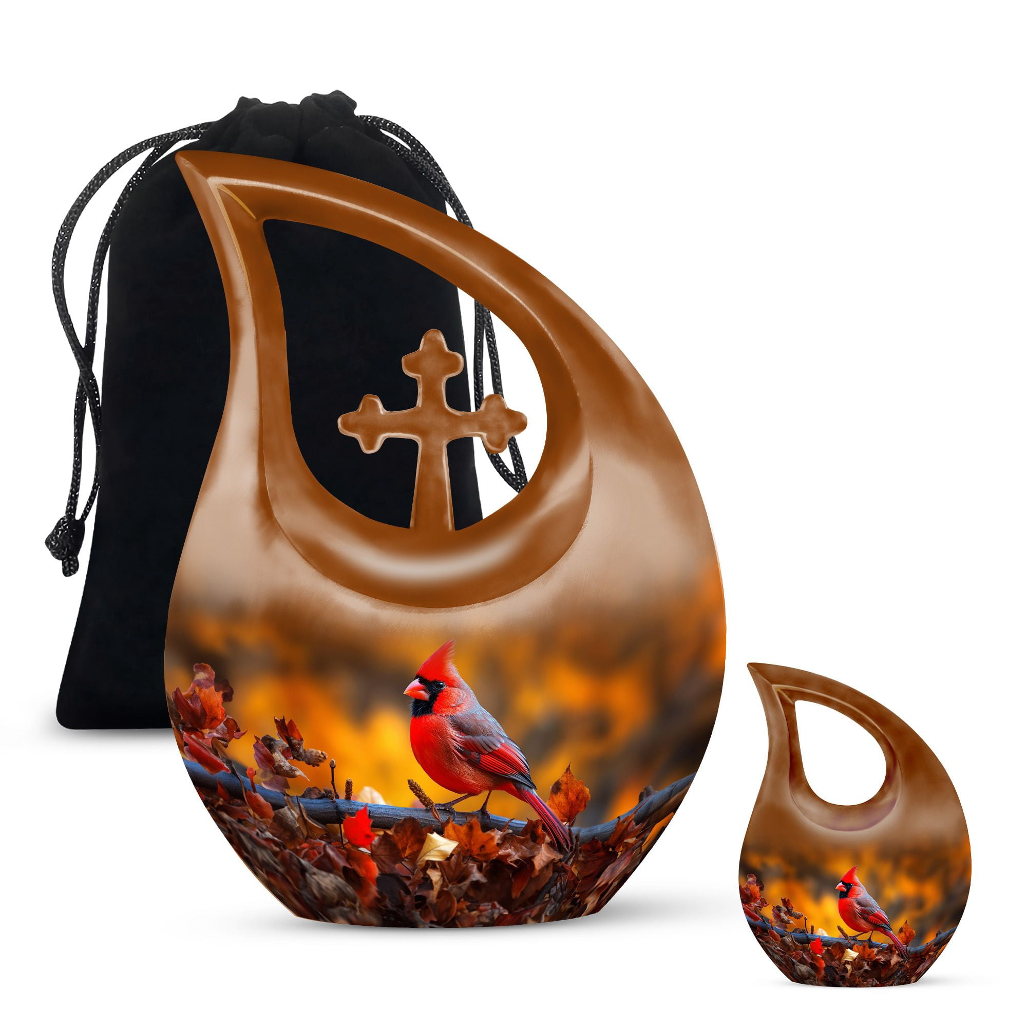 Cardinal Bird urn - urns for human ashes adult man - memorial ashes ...