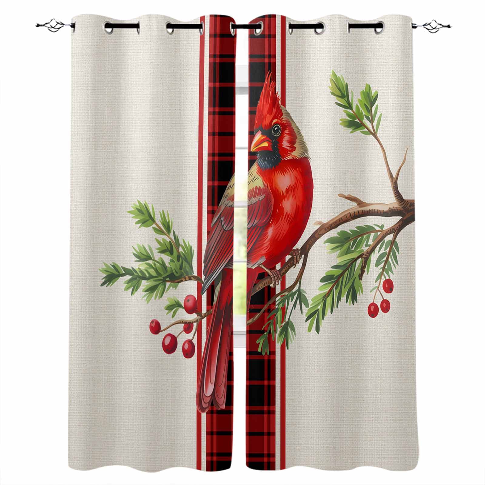Cardinal Birds Blackout Curtains for Bedroom/Living Room, Thermal ...