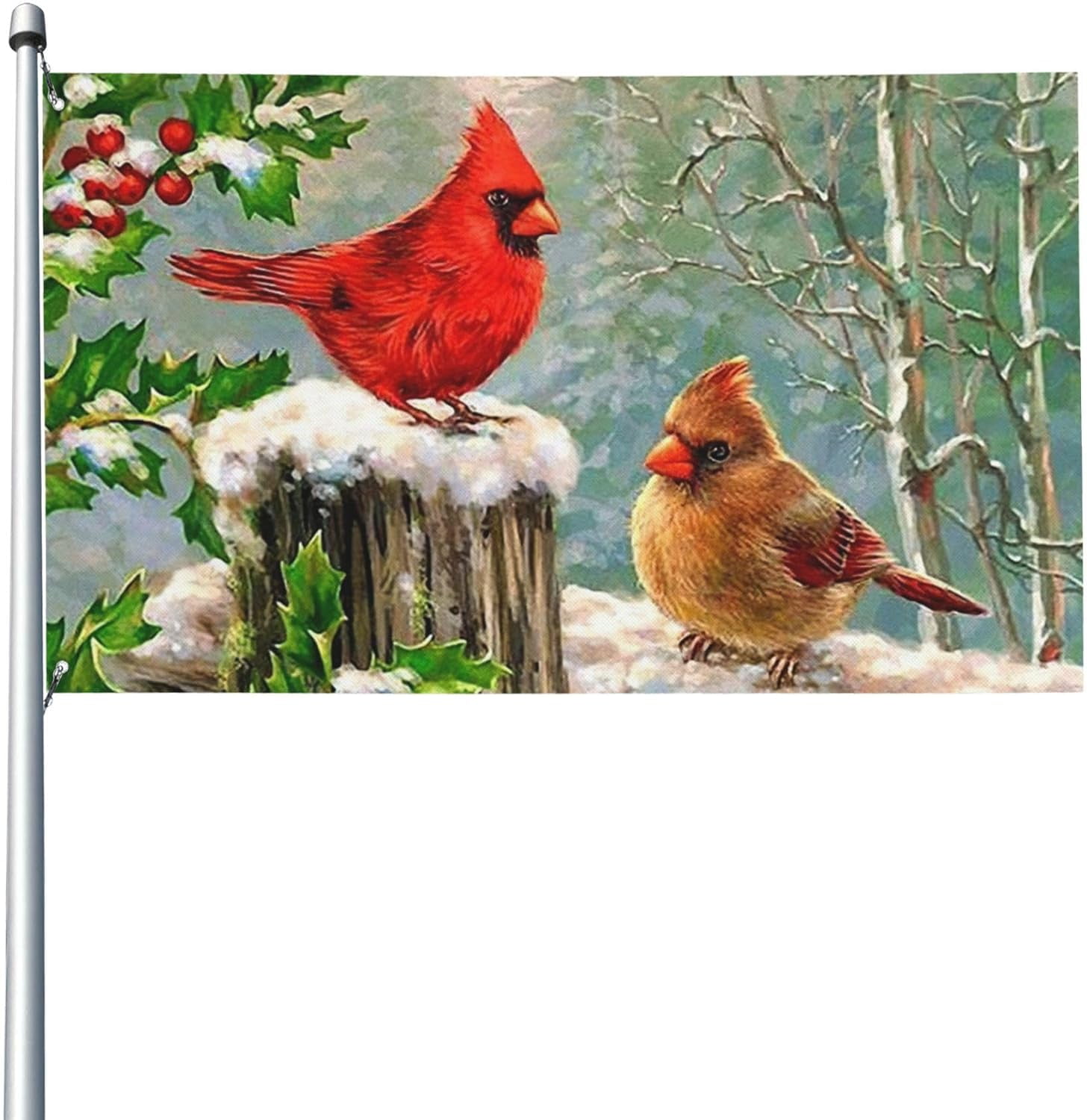 Cardinal Birds Flag For Indoor Home House Decor Durable Garden Breeze ...
