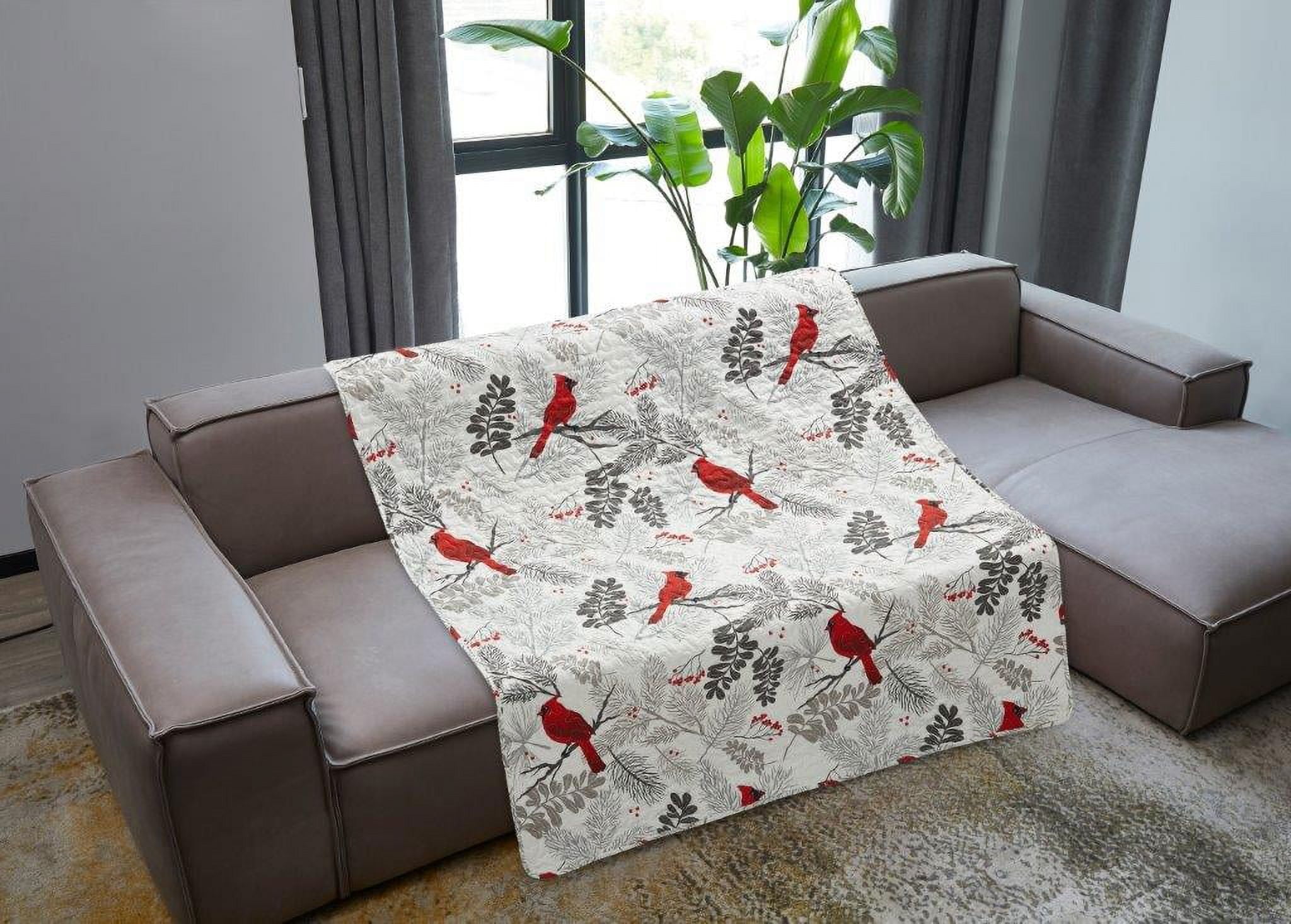 Cardinal Birds Quilted Throw Blanket 50"x60" - Walmart.com