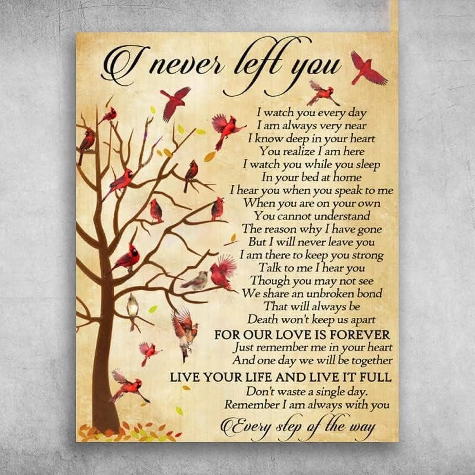 Cardinal Birds Remember Me with Smiles Not Tears Metal Tin Sign Indoor ...