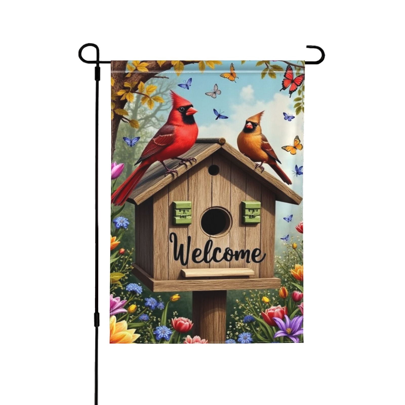 Cardinal Birds Welcome Garden Flag 12x18 Inch Double Sided – Spring ...