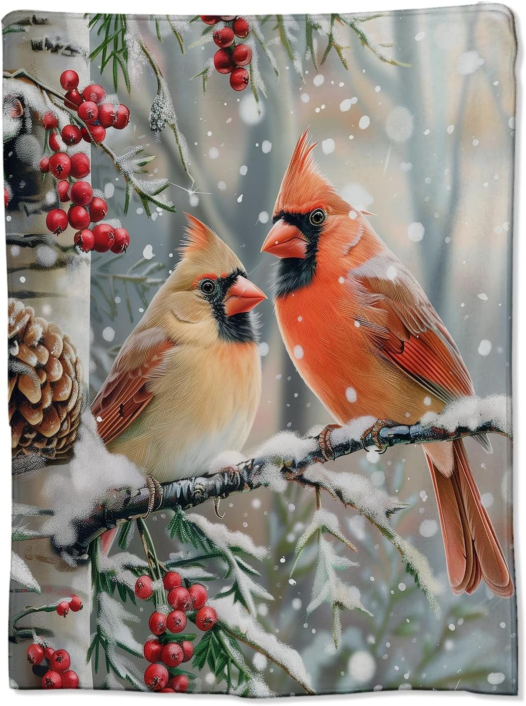 Cardinal Blanket for Women Kids, Flannel Cardinal Blankets Gifts, Red ...