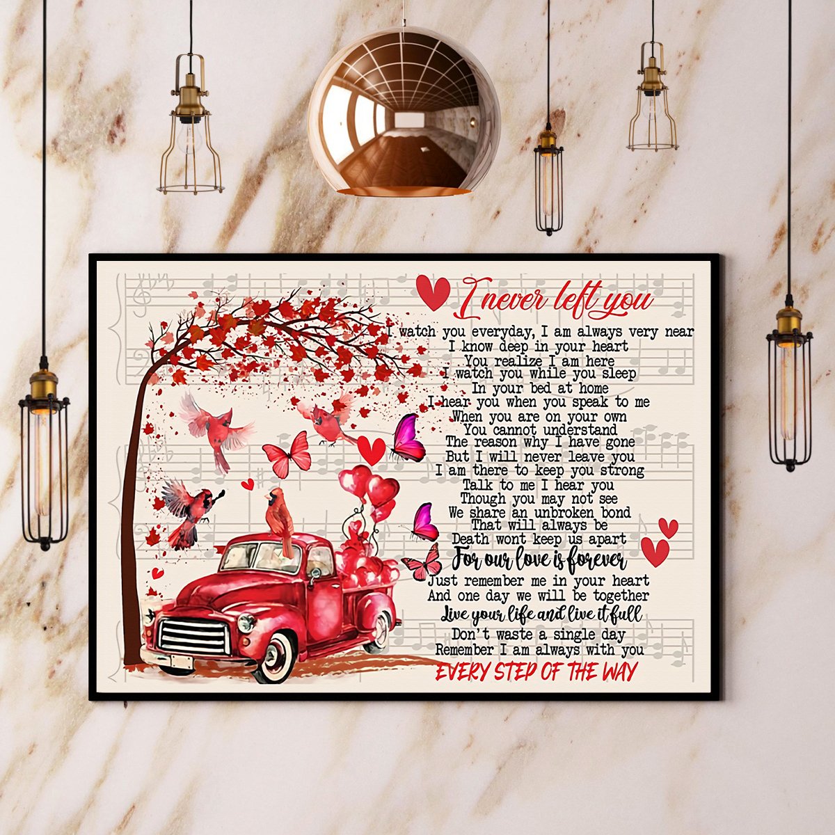 Cardinal & Butterfly I Never Left You Paper Poster No Frame Matte Wall Art Decor 16 x 24 Inch ...