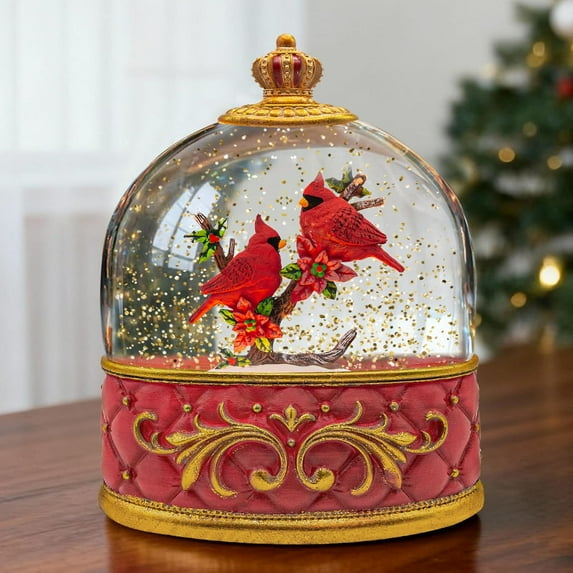 Cardinal Christmas Snow Globe Lantern Musical Lighted Snow Globe with ...