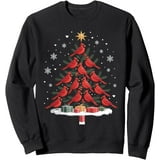 Cardinal Christmas Tree Art Sweatshirt - Walmart.com