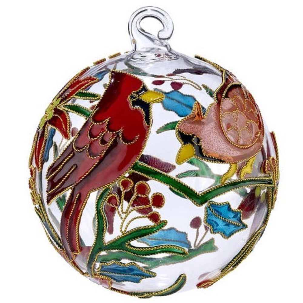 Cardinal Cloisonne Glass Ball Christmas Tree Ornament - Walmart.com
