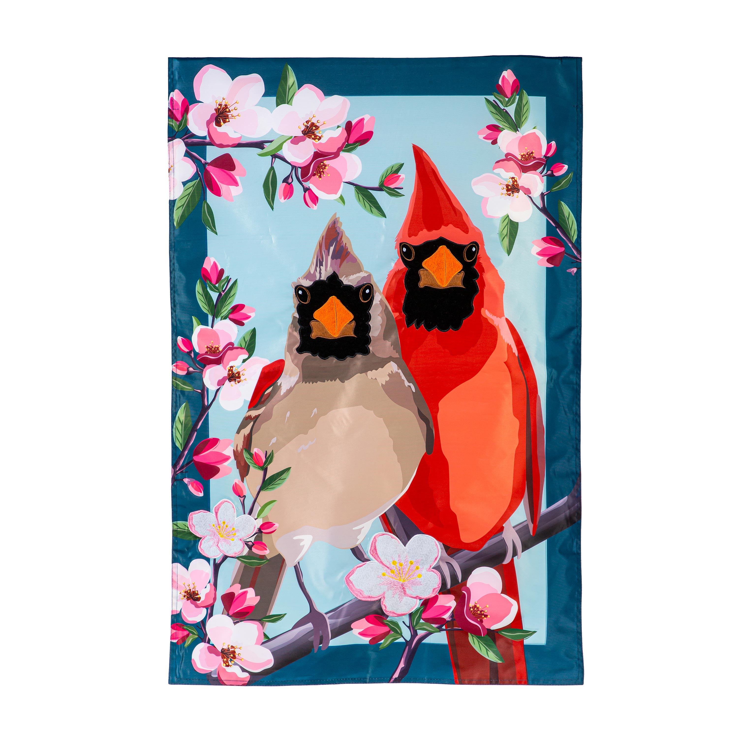 Cardinal Couple Applique House Flag - Walmart.com