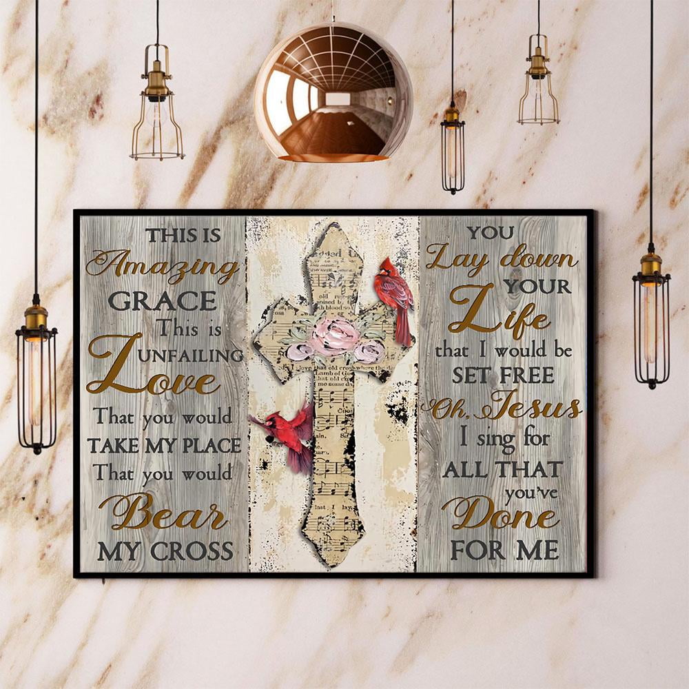 Cardinal Cross This Is Amazing Grace Paper Poster No Frame Matte Wall ...