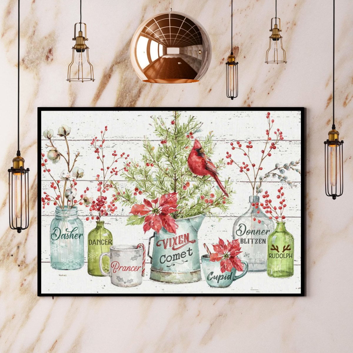 Cardinal Dasher Dancer Prancer Paper Poster No Frame Matte Wall Art ...