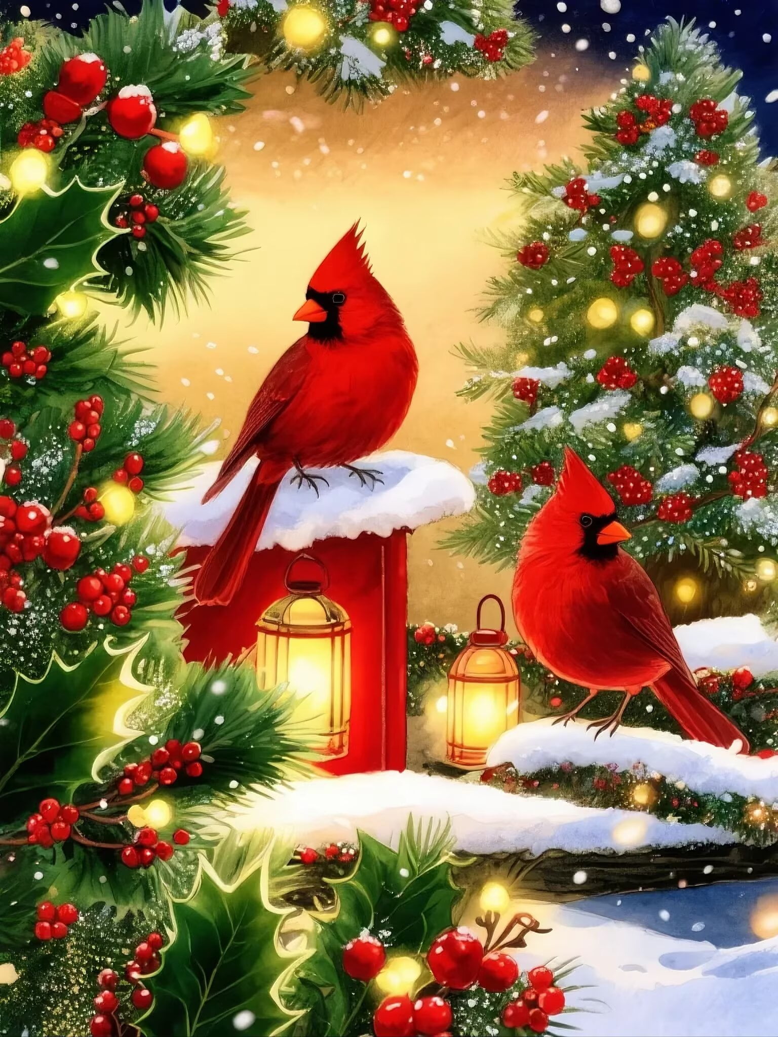 Cardinal Diamond Art Kits for Adults,5D Painting Art Christmas Cardinal ...