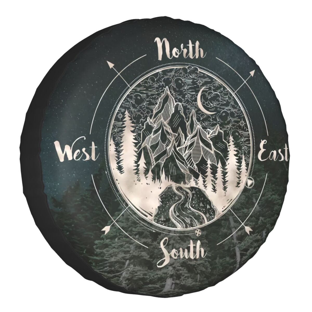 Cardinal Directions And Compass Rose Spare Wheel Tire Cover Universal ...