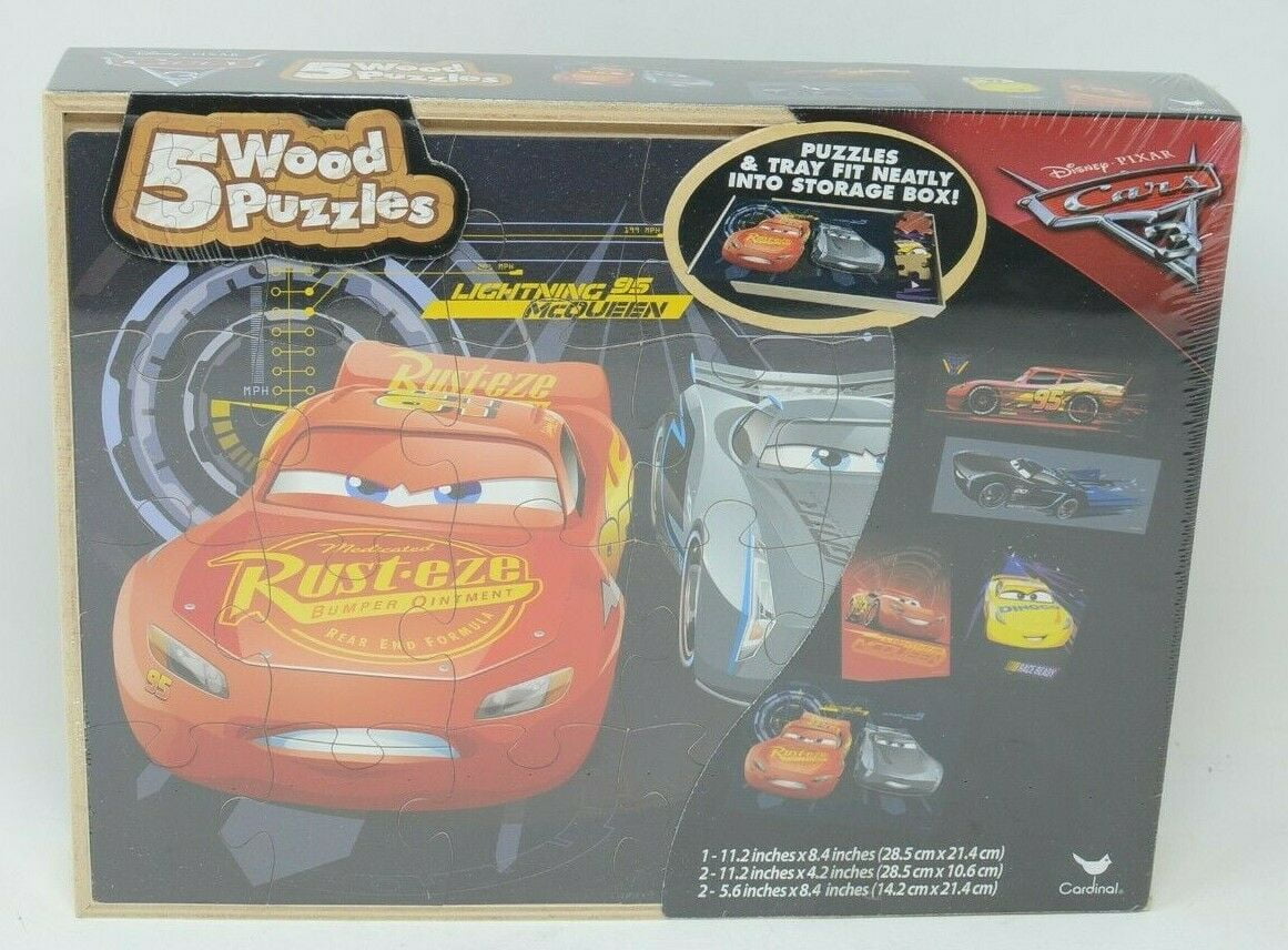 Disney PIXAR Cars 3 Set, Kids Lightning McQueen Vehicles, Wooden ...