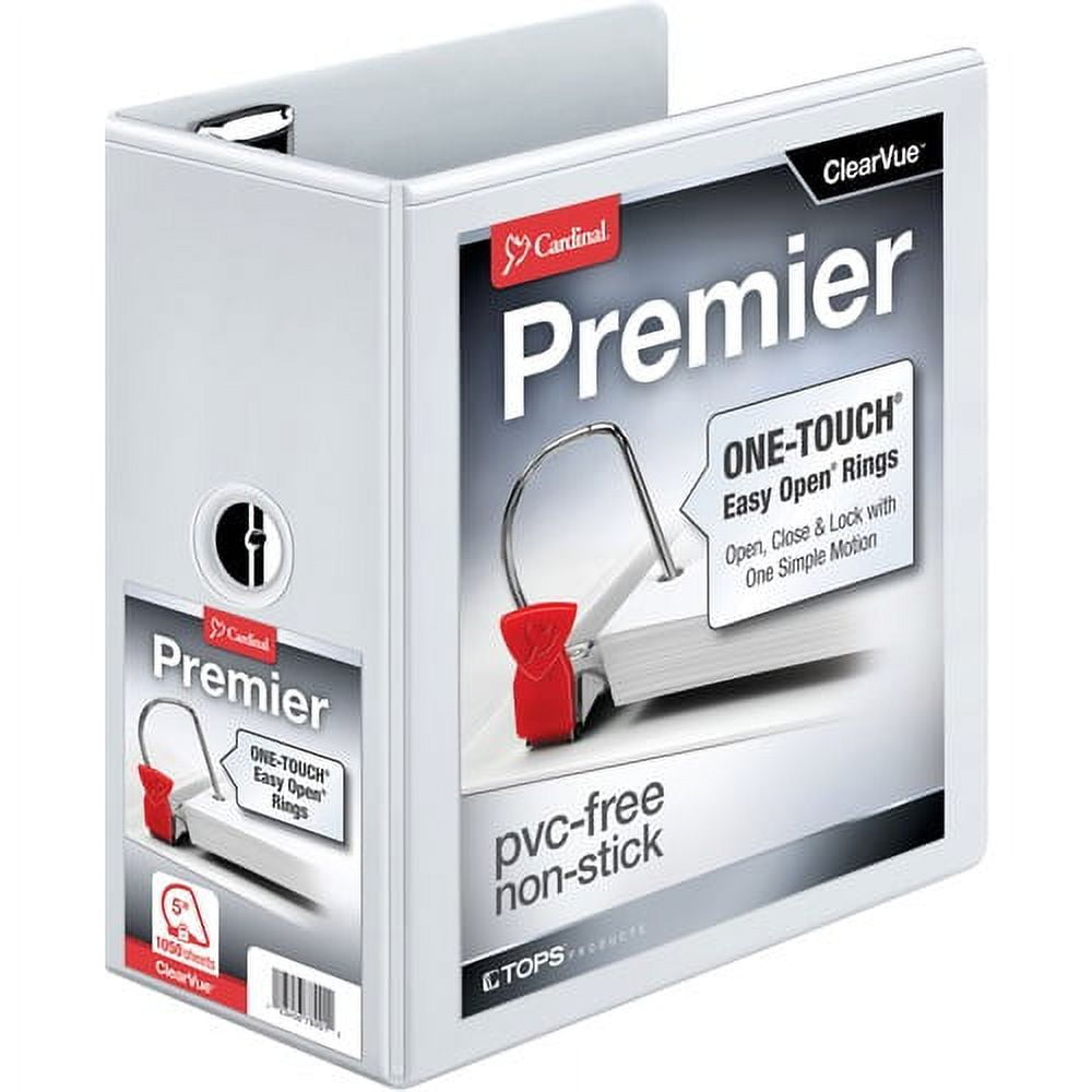 Cardinal EasyOpen Clearvue Slant D-Ring Binders - 5" Binder Capacity ...