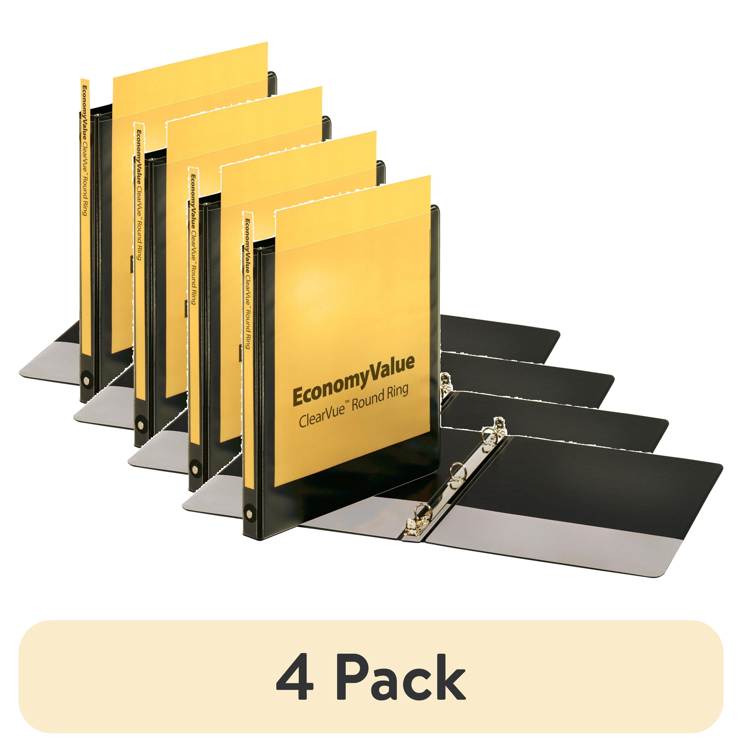 (4 pack) EconomyValue ClearVue Round-Ring Binders - Walmart.com