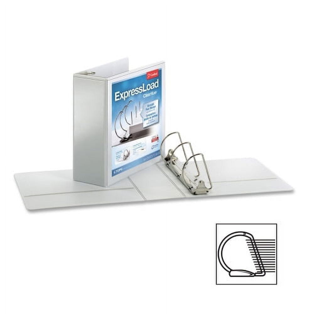 Cardinal ExpressLoad ClearVue Locking D-Ring Binder, 4" Cap, 11 x 8 1/2 ...