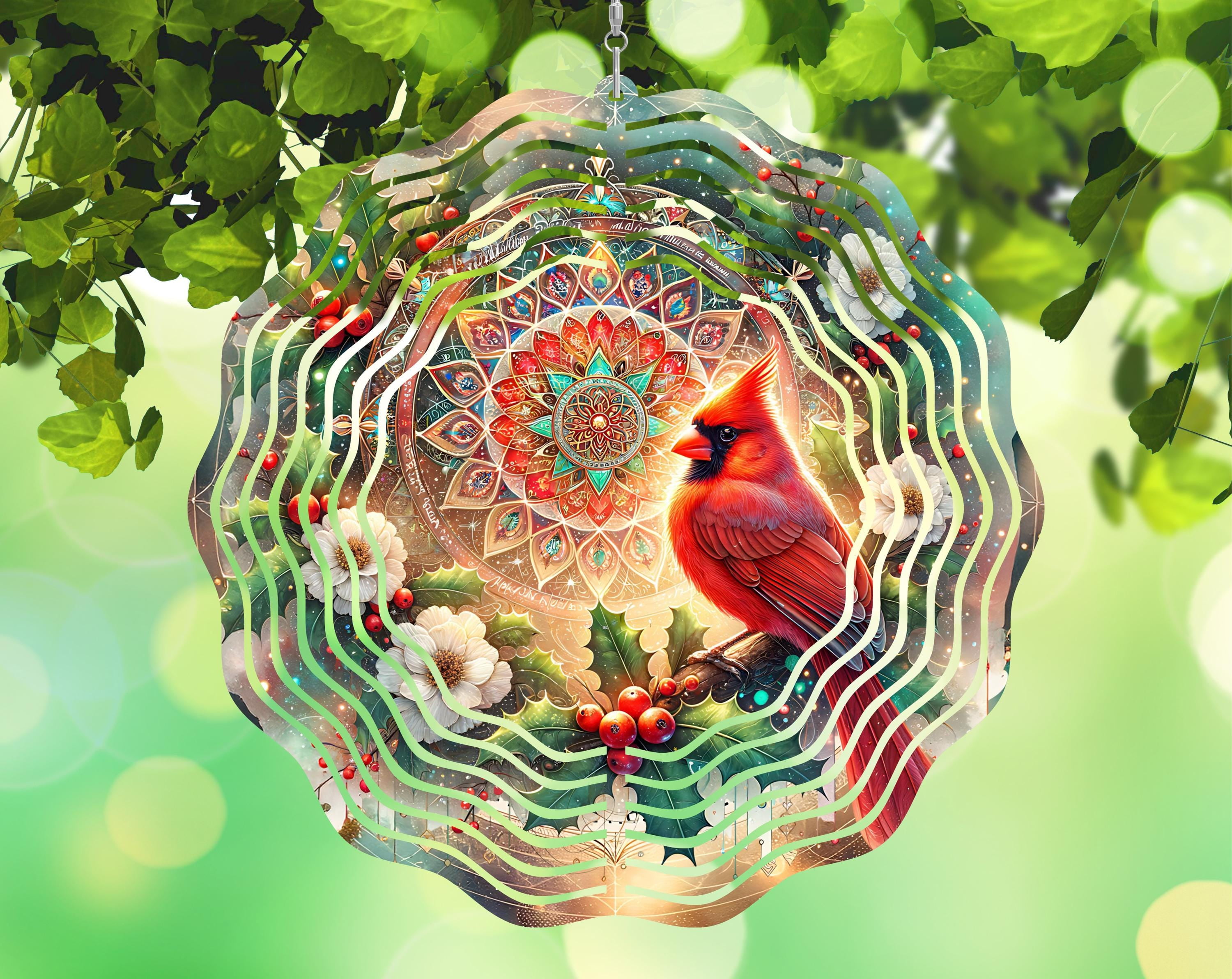 Cardinal Flower Mandala 3D Wind Spinner Kinetic Outdoor Decor - Walmart.com