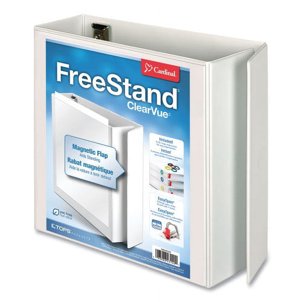 Cardinal FreeStand Easy Open Locking Slant-D Ring Binder, 3 Rings, 4 ...