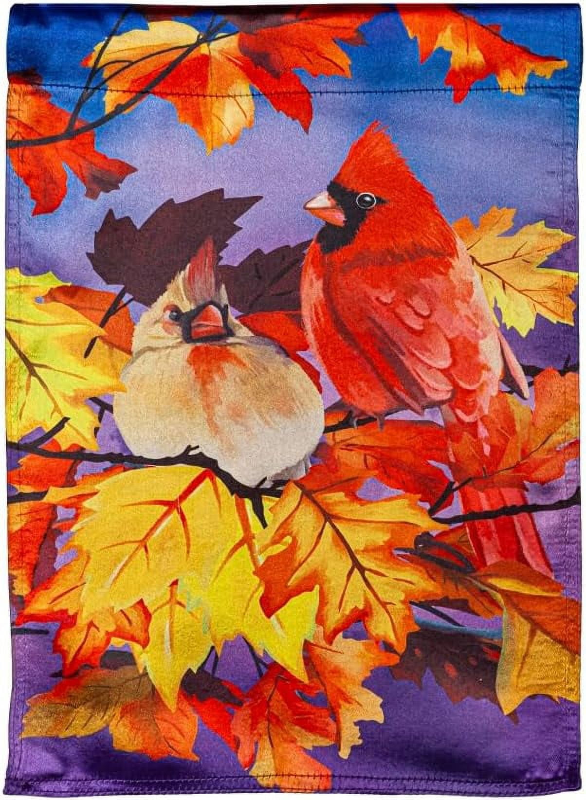 Cardinal Friends Garden Lustre Flag, Welcome Fall Garden Flags Double ...