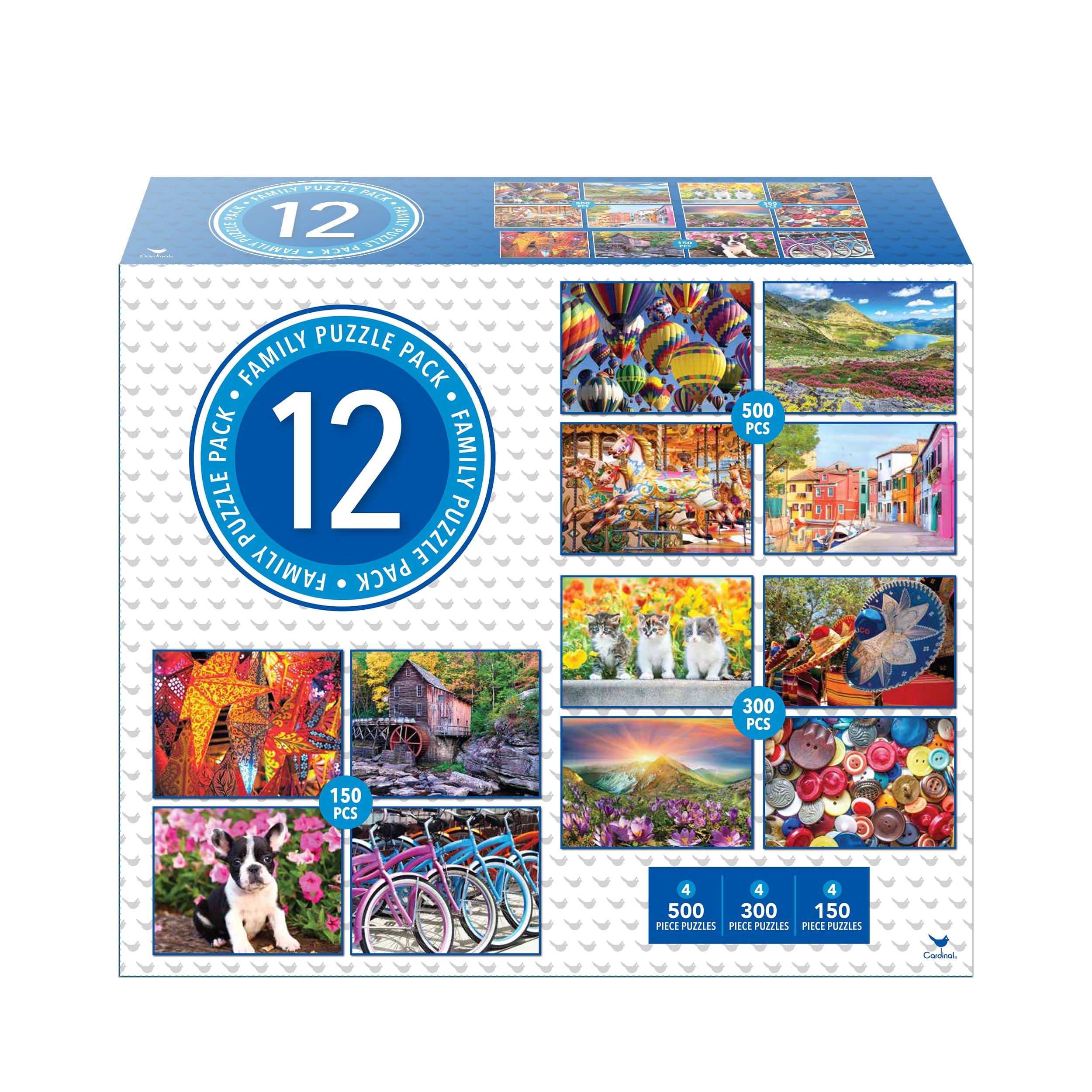 Cardinal Games Family Multipack Jigsaw Puzzles - 12 Colorful Images ...