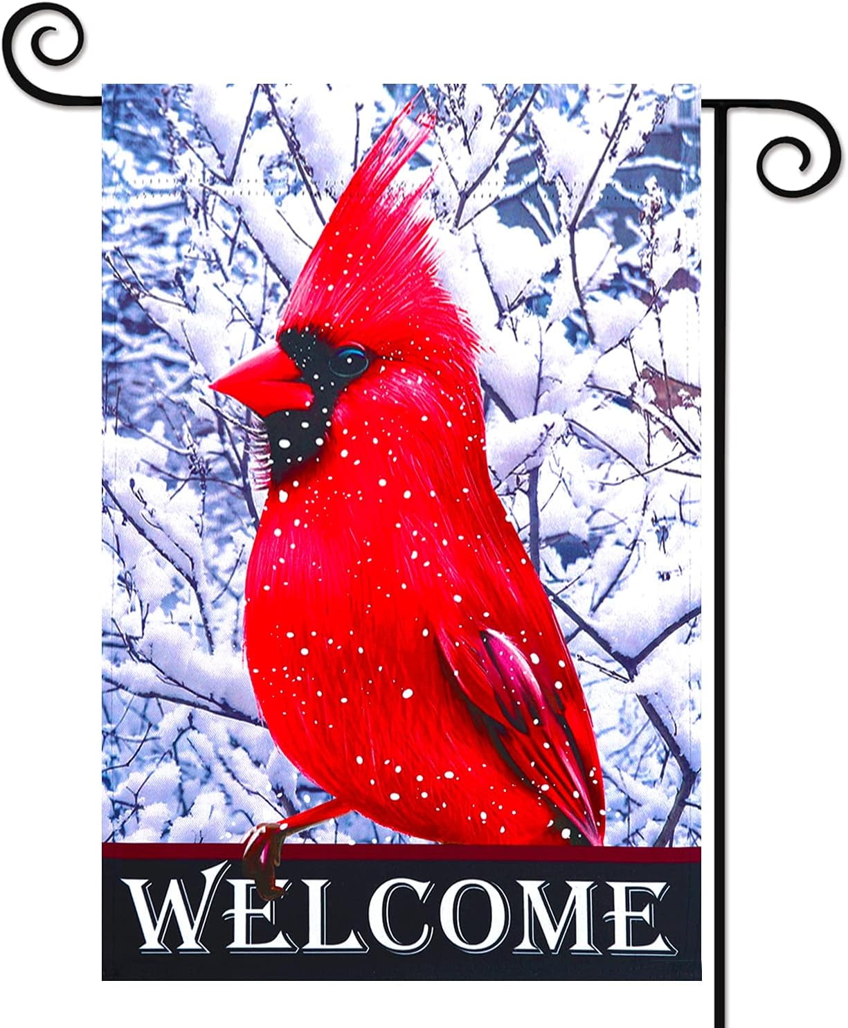 Cardinal Garden Flag, Red Bird Yard Flag Outdoor Vertical Double Sided ...