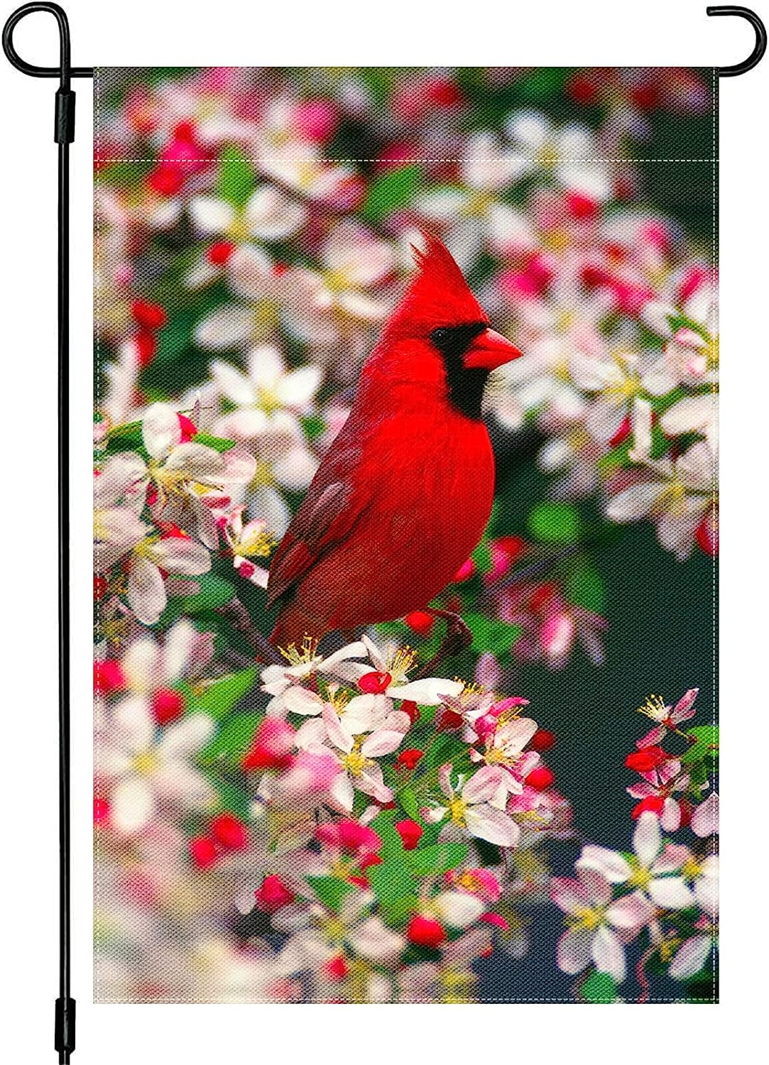 Cardinal Garden Flag Red Birds Floral Spring Garden Flags, Summer Small ...