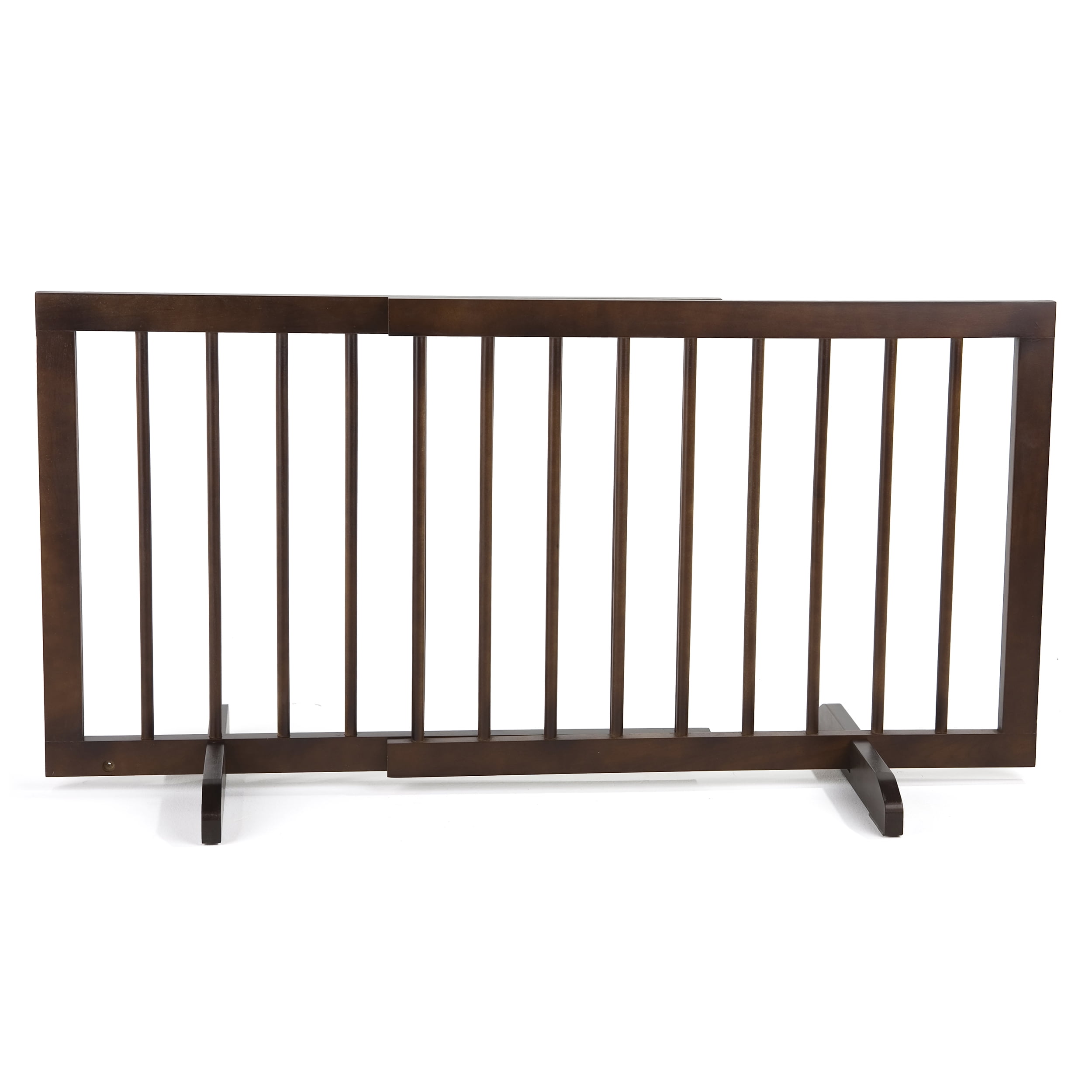 Cardinal Gates Wood Step Over Pet Gate - 28" to 51.75"W x 20"H - Walnut ...