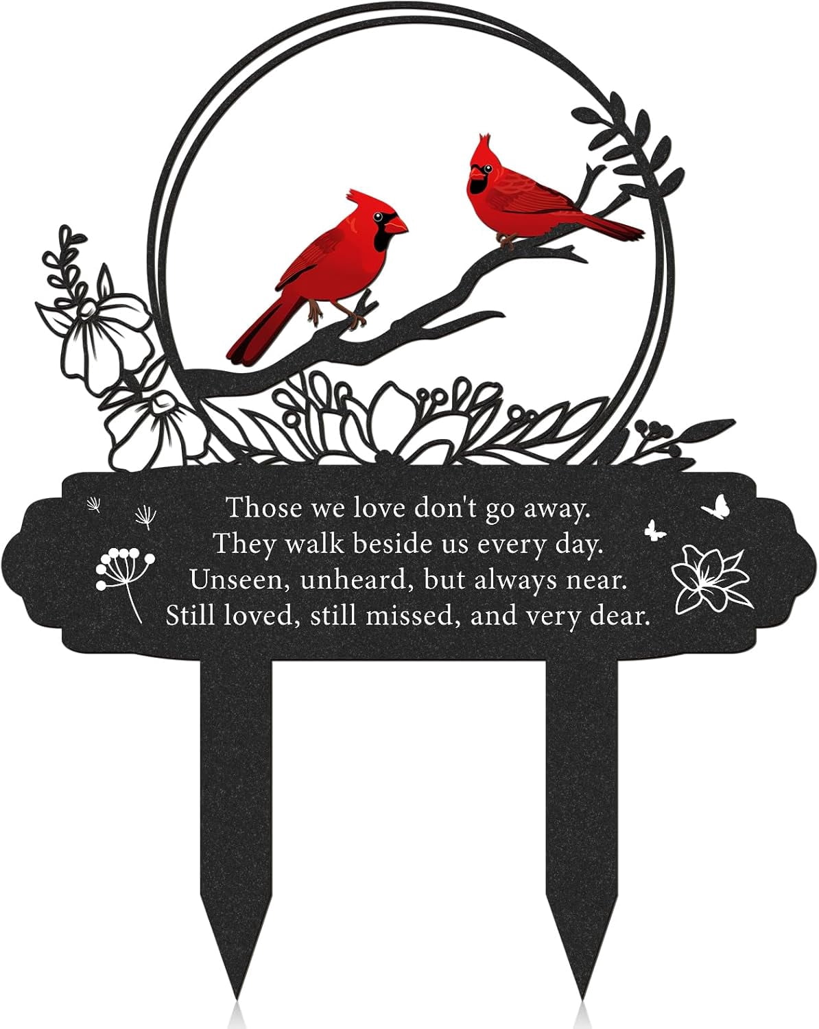 Cardinal Grave Decorations for Cemetery - Metal Memorial Stakes Grave ...