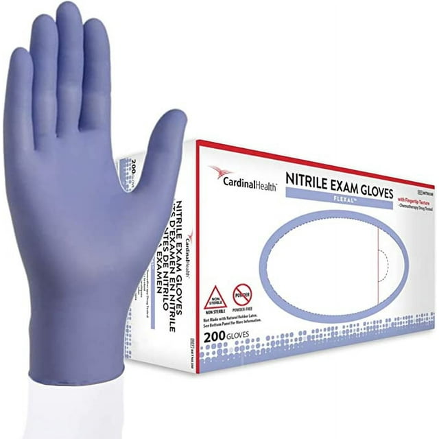 Cardinal Health Flexal Nitrile Gloves, 88TN02S, Powder-Free, Small ...