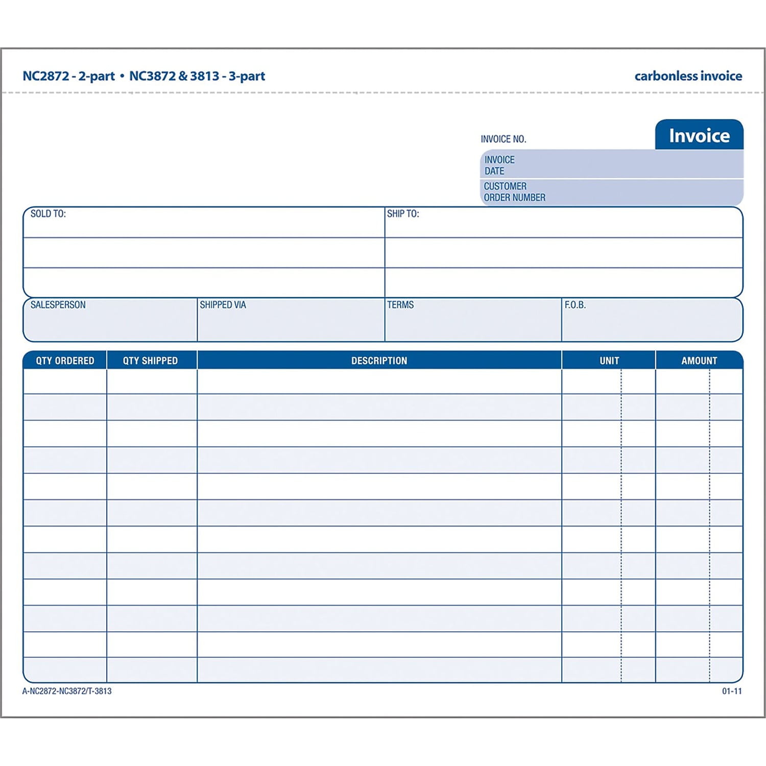 Adams 2-Part Carbonless Invoices, Business Carbon Copy Office Pads, 8-1 ...
