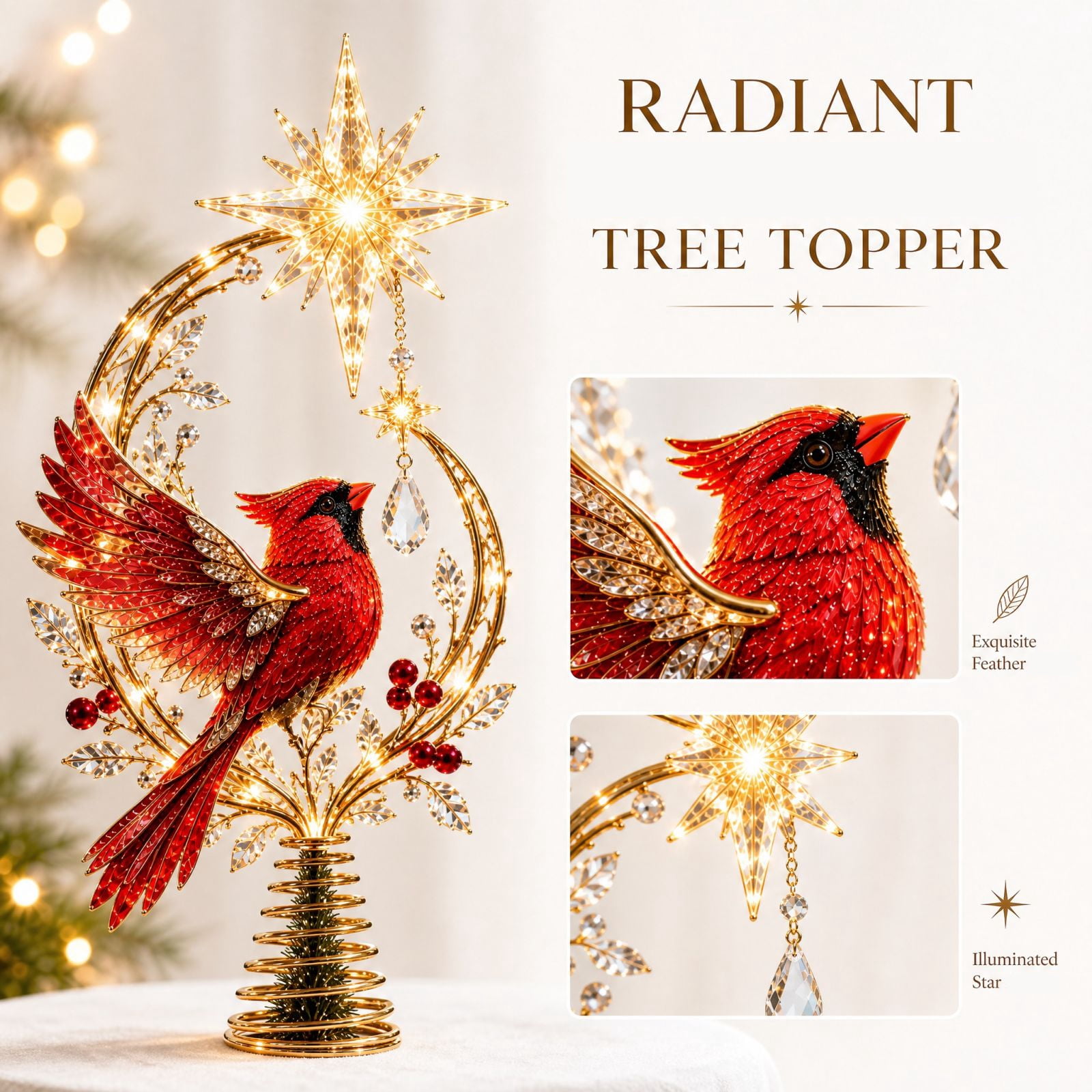 Cardinal Heaven’s Light Tree Topper - Walmart.com