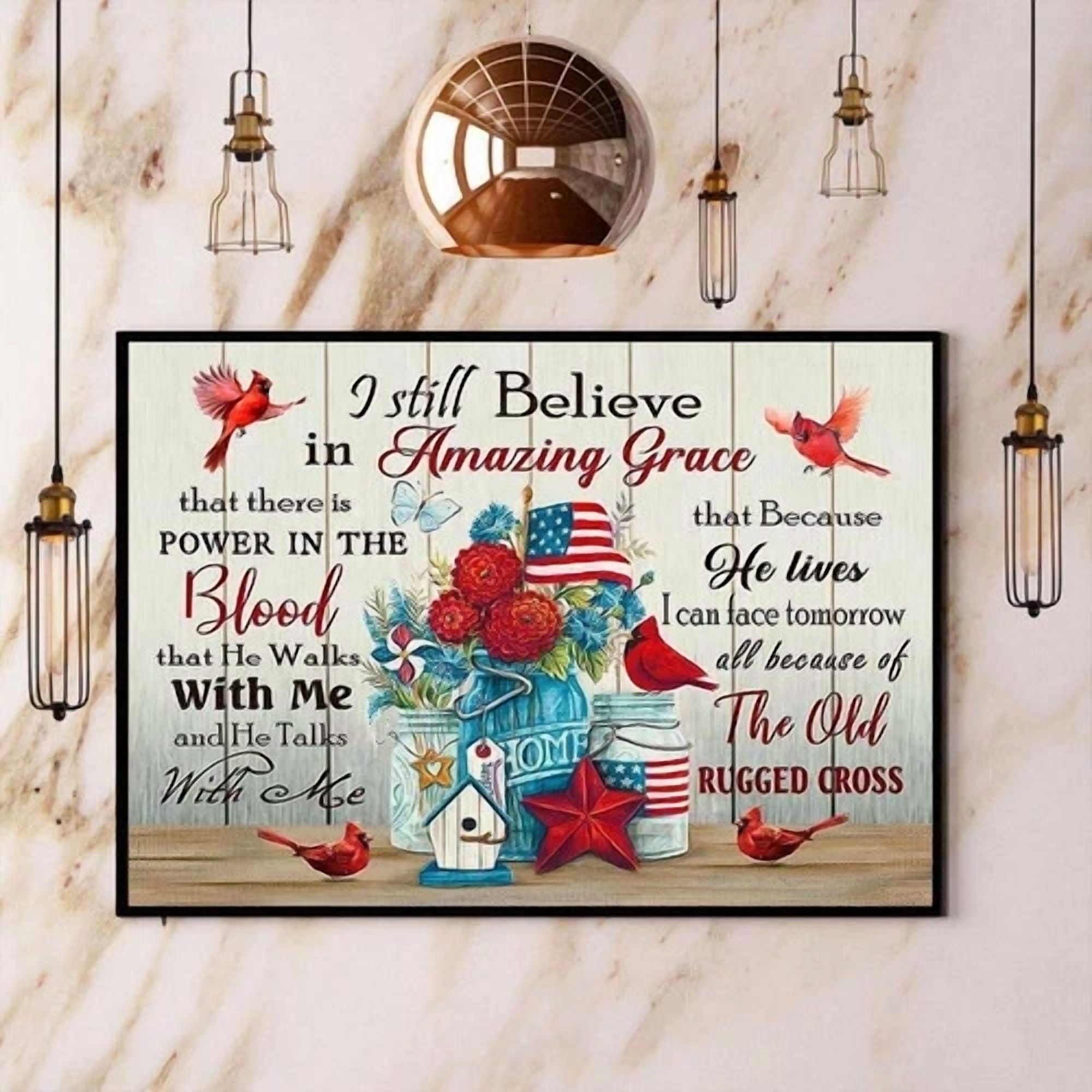 Cardinal I Still Believe In Amazing Grace Poster Art Home Decor Vintage ...