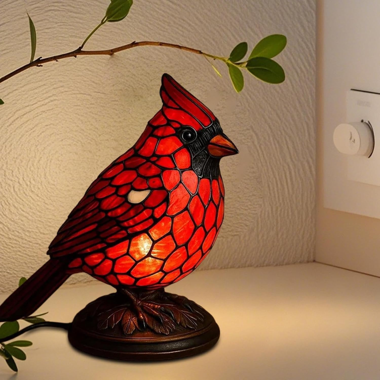 Cardinal Lamp, Cardinal Lamp, Red Resin Bird Lamps for Bedside ...