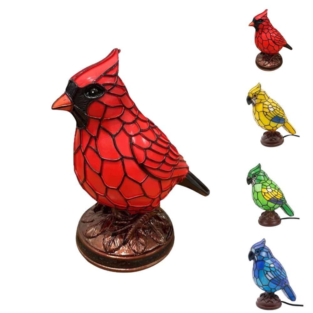Cardinal Lamp, Cardinalis Night Light Red Resin Animal Theme Bird Lamp ...