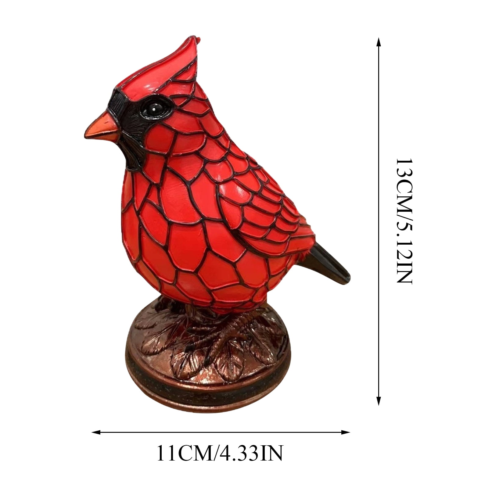 Cardinal Lamp, Red Resin Birds Night Light, Handmade Resin Table Lamp ...