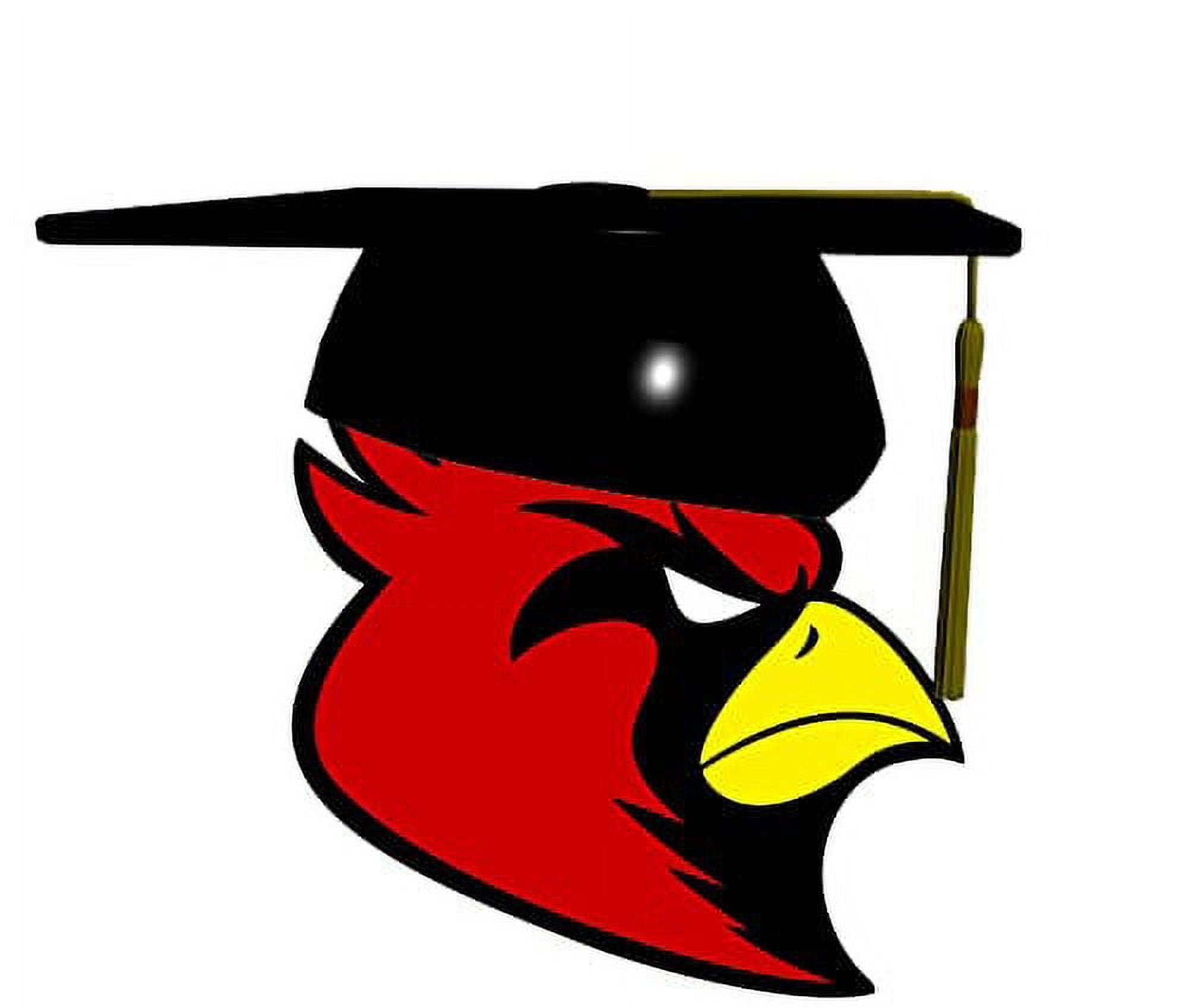 Cardinal Mascot Graduation Cap Edible Cake or Cupcake Topper fits 1/4 ...