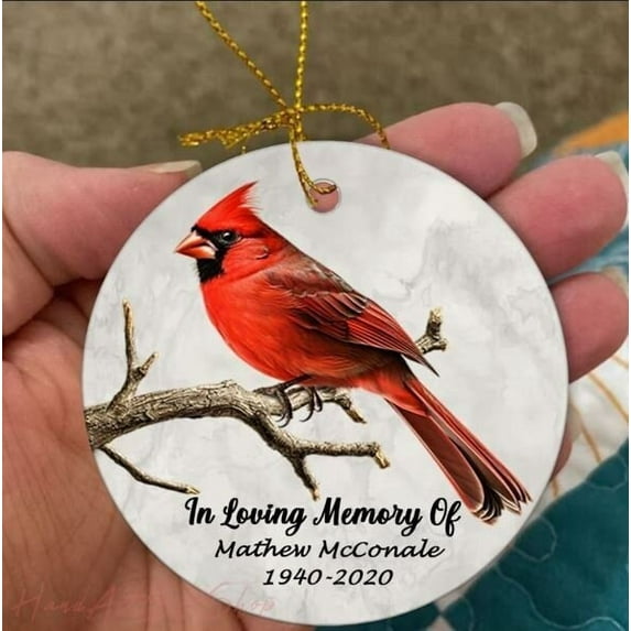 Cardinal Memorial 2D Flat Ornament 2025 + In Loving Memory ...