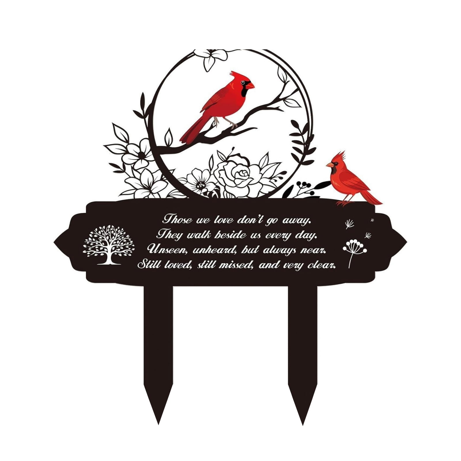 Cardinal Memorial Grave Decorations Metal Garden Stake for Cemetery ...
