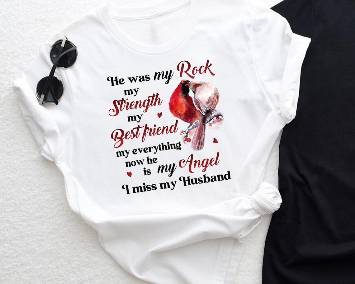 Cardinal Memorial Husband Shirt: Grief Sympathy Gift TSHIRT All Size S ...