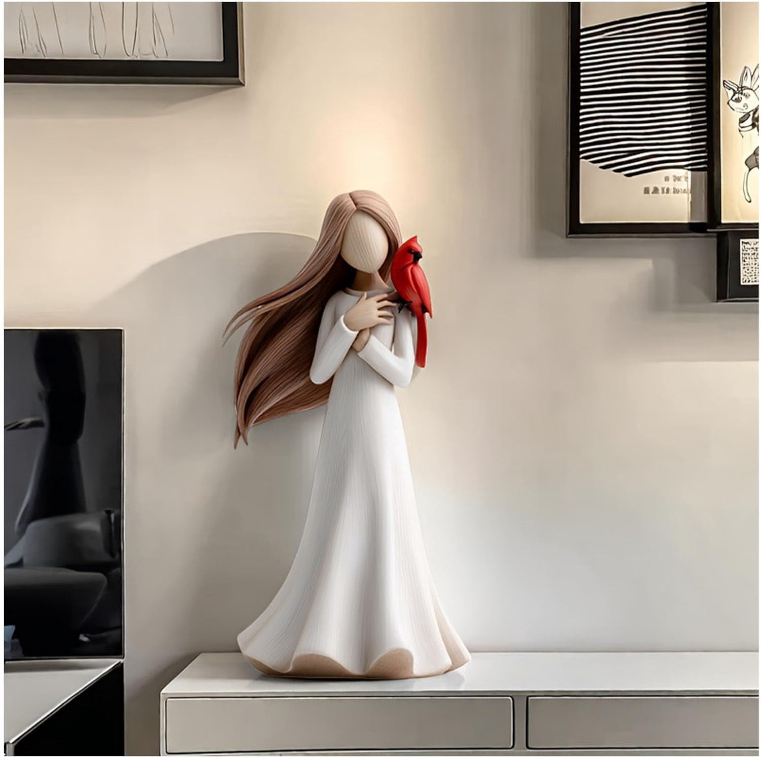 Cardinal Memorial of Love and Serenity Statue, Angel Cardinal Figurines ...